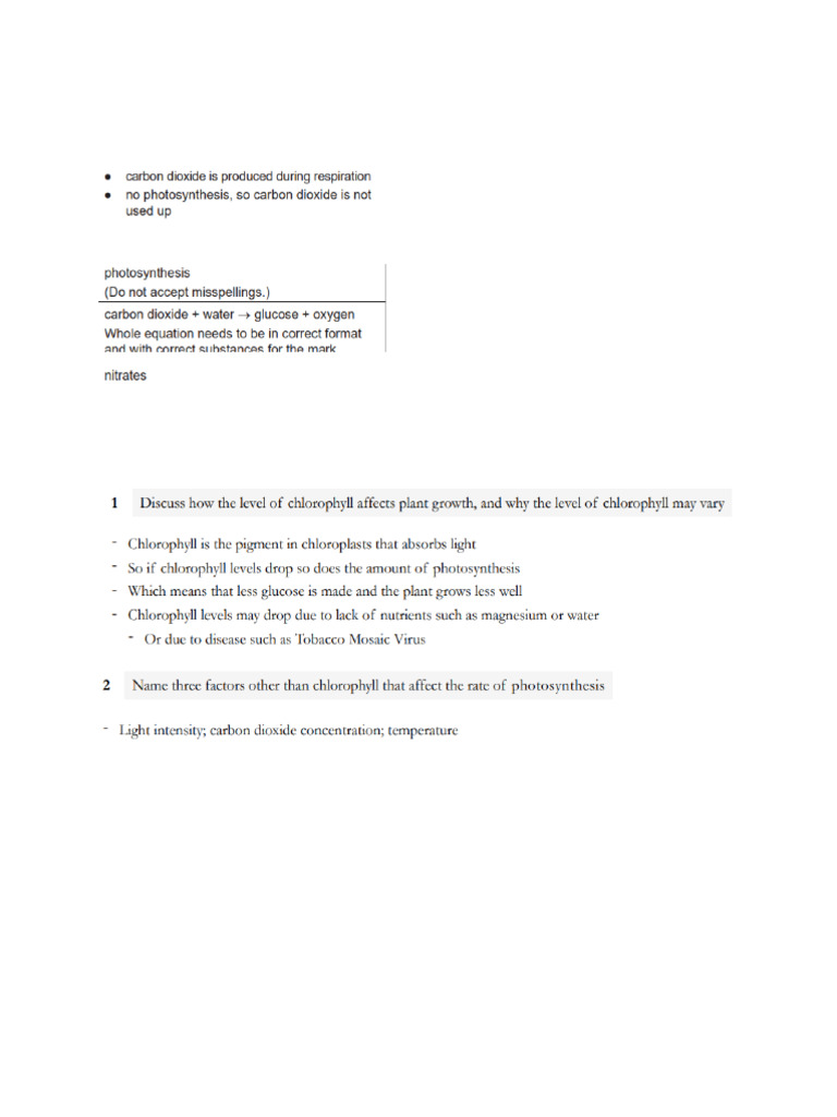 Answer Key Plant Growth Revision | PDF