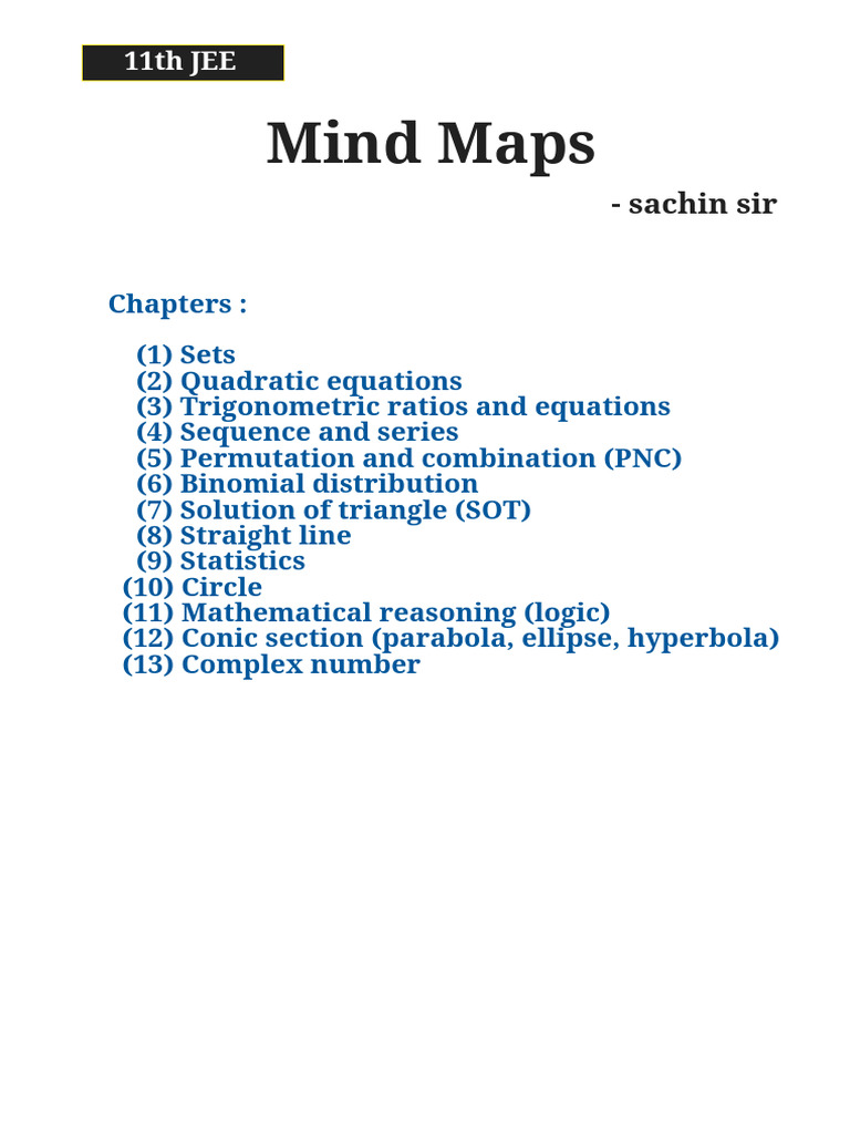 11th Mind Map | PDF | Quadratic Equation | Set (Mathematics)