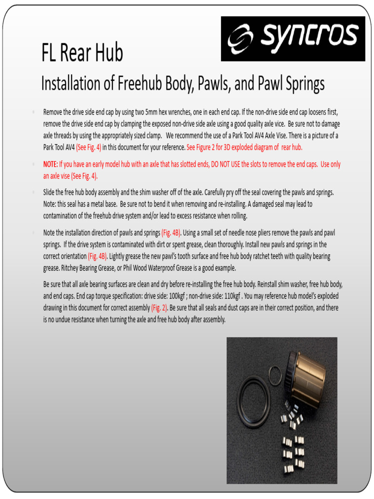 Syncros FL Hub Service Ver1 | PDF | Axle | Bearing (Mechanical)