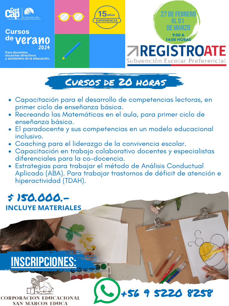 Flyer Curso Escuela Docente de Verano-Arica 2024 | PDF