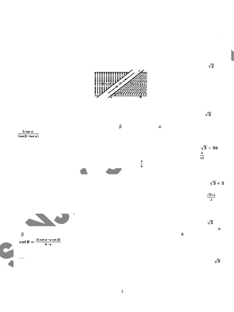 Height and Distance Sheet 2023-24 | PDF | Angle | Height