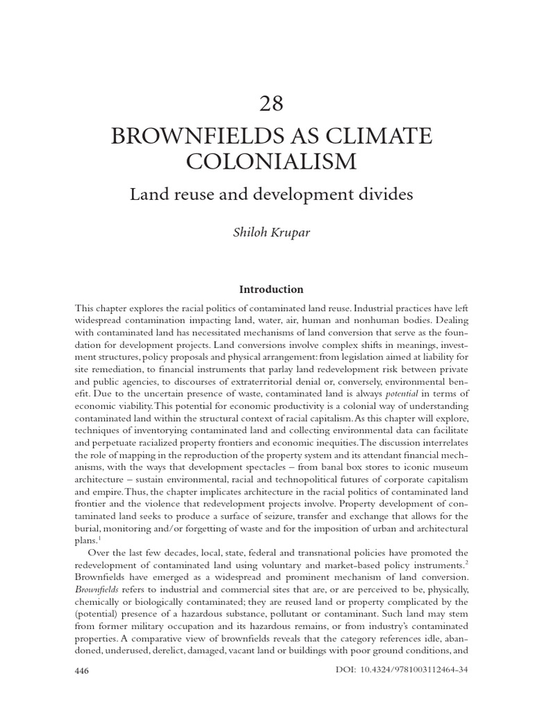 Land Reuse and Development Divides | PDF | Superfund | Environmental ...
