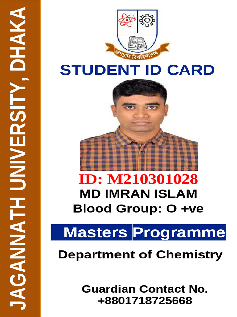 Student Id Card: Masters Programme | PDF