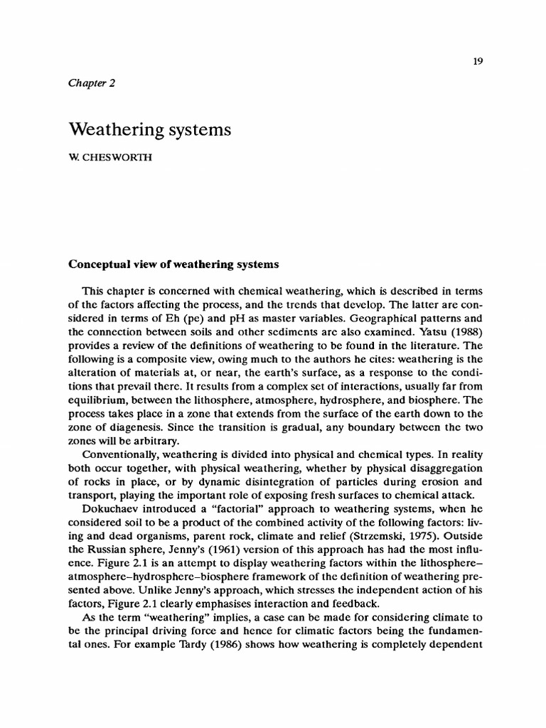 Weathering Systems Chesworth - 241030 - 120004084 | PDF | Weathering | Soil