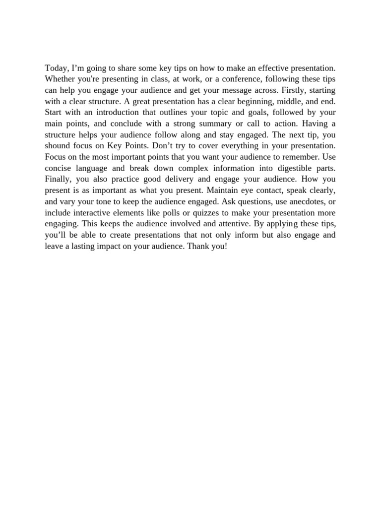 Effective Presentation Tips | PDF