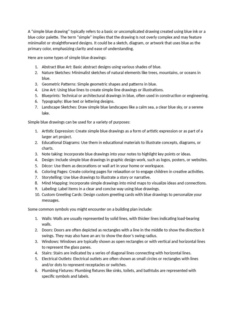 Note On Simple Blue Drawing | PDF | Basement | Drawing