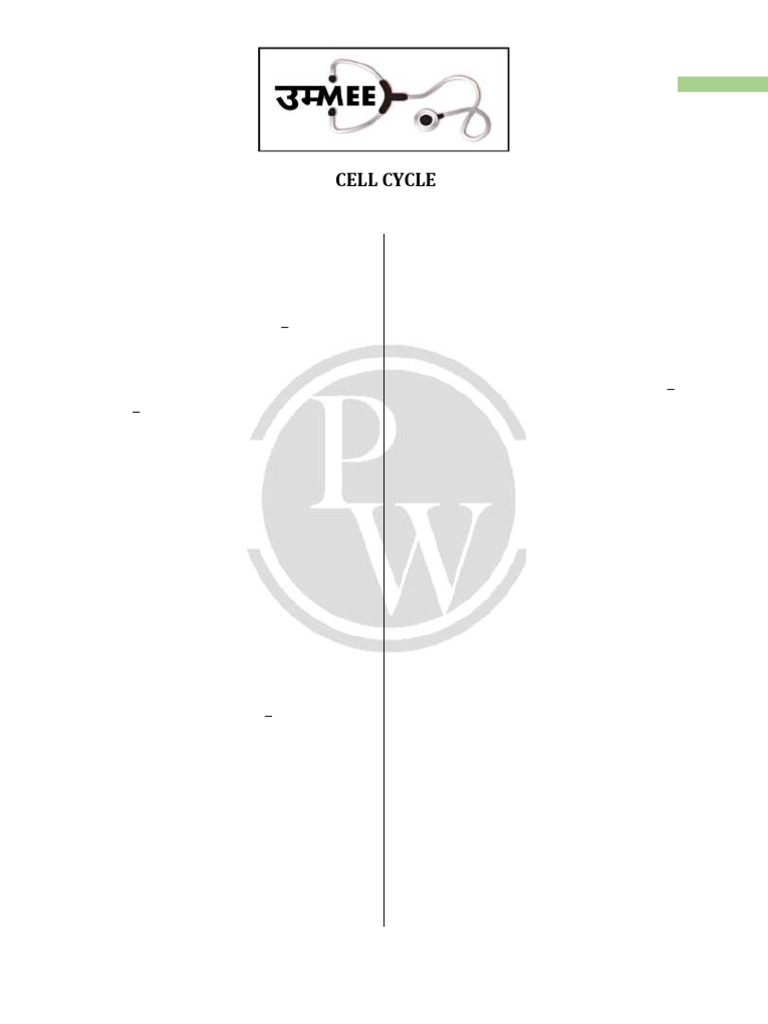 Cell Cycle and Cell Division - Practice Sheet 01 | PDF | Mitosis | Ploidy
