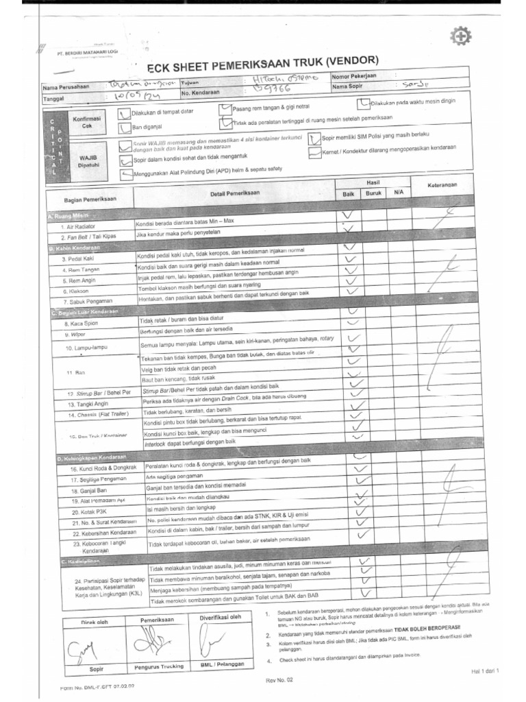 Sample Checklist Cont-4 | PDF