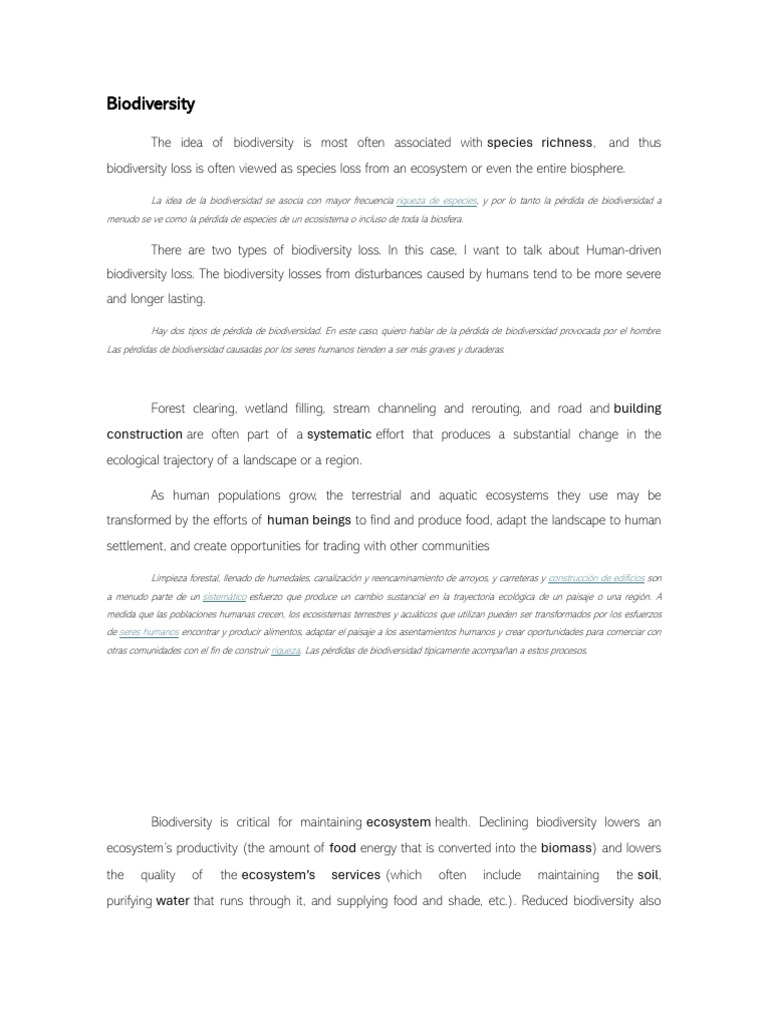 Biodiversity Pdf Meat Biodiversity