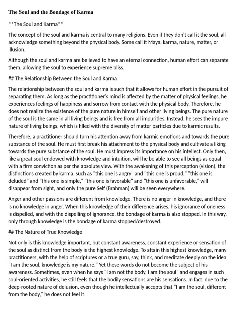 000 Concept of The Soul and Karma E14 | PDF | Karma | Soul