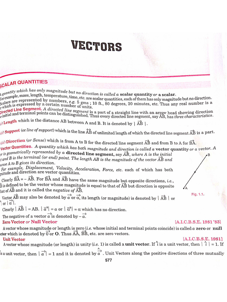 ISC Class 12 Projects Section B Vector | PDF