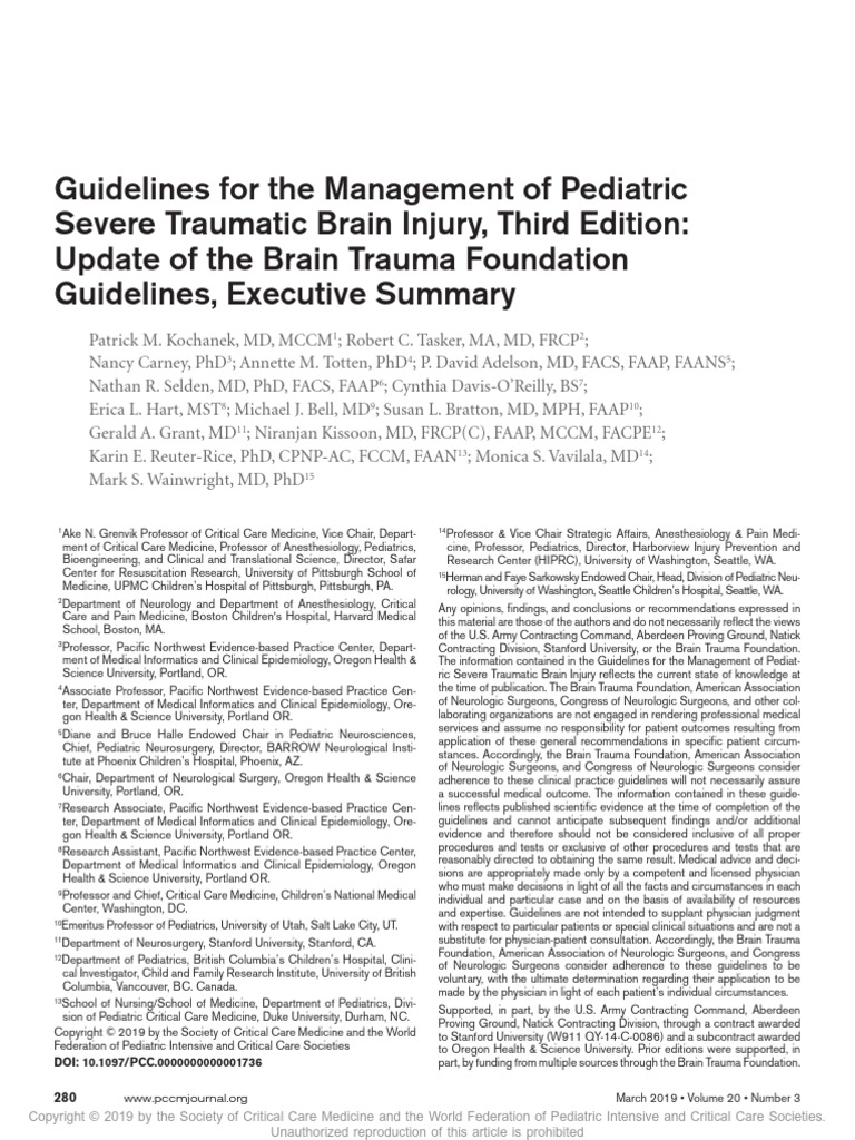 1.guidelines For The Management of Pediatric Severe.9 | PDF | Traumatic ...