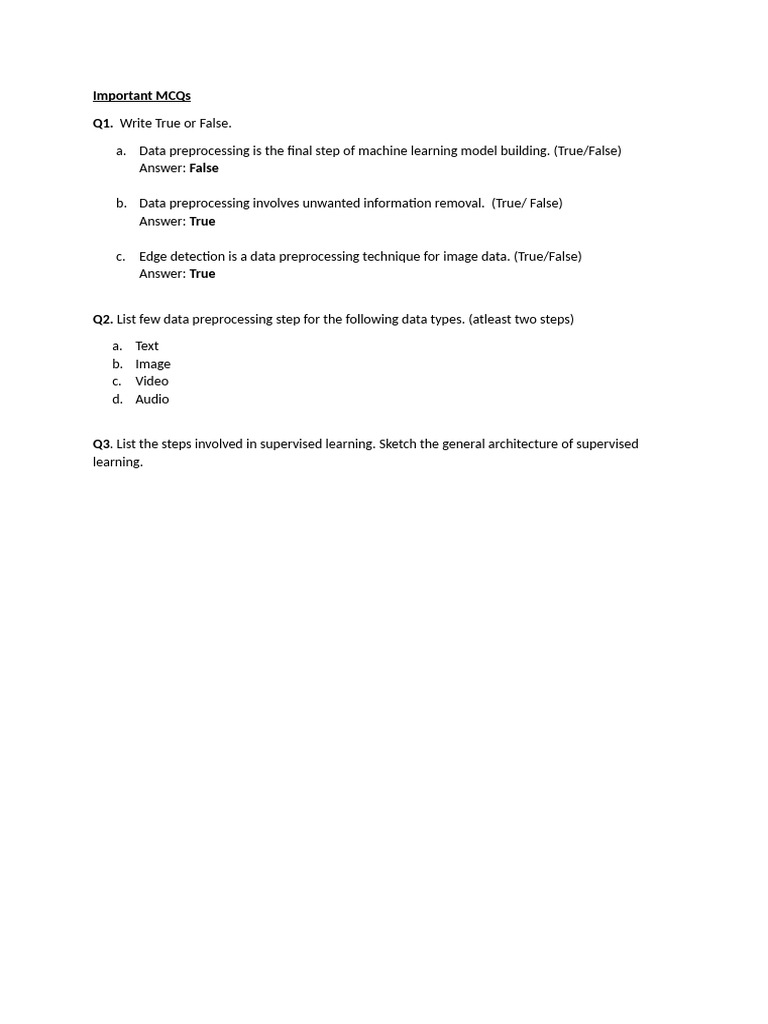 Important MCQs AIML | PDF