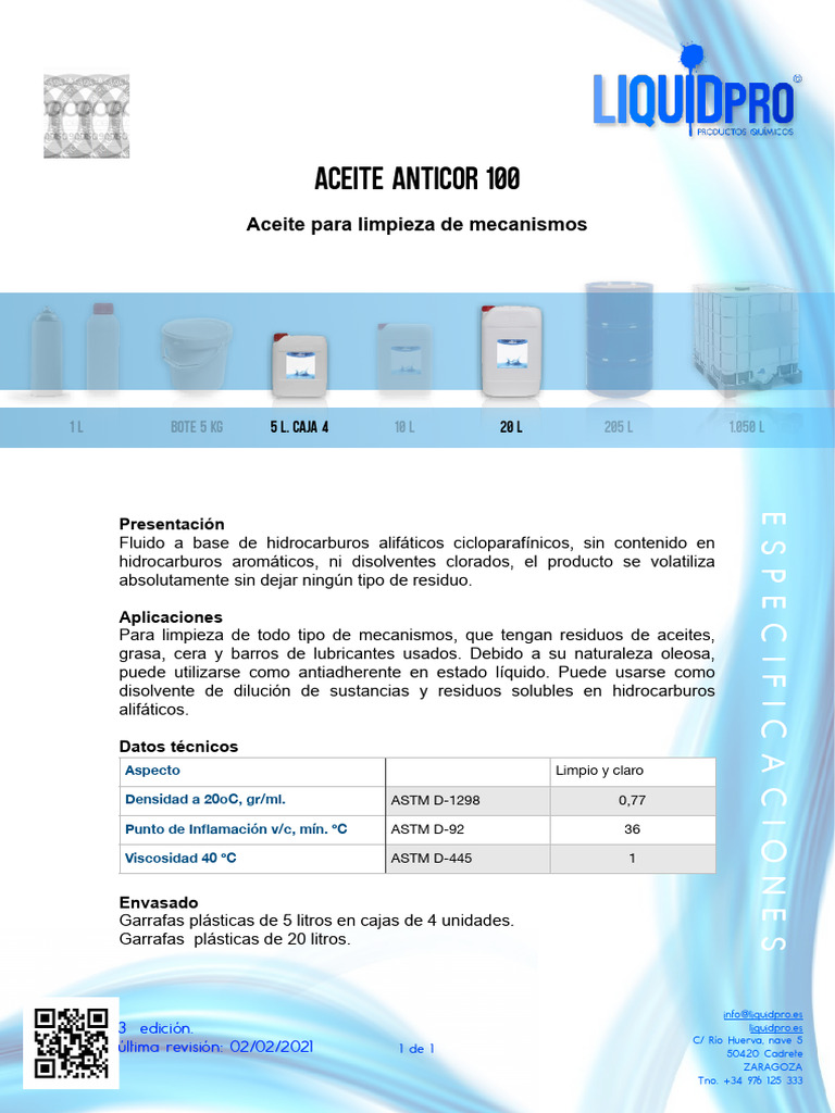 Aceite Anticor 100 | PDF