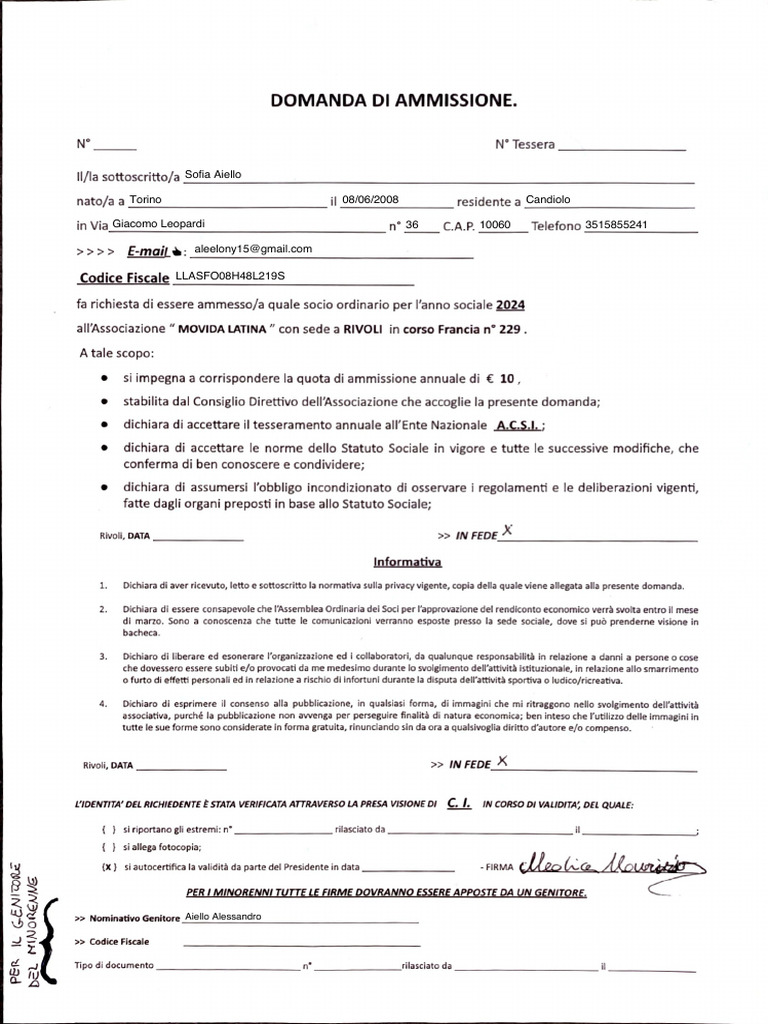 Domanda DOC-20231009-WA0007. | PDF