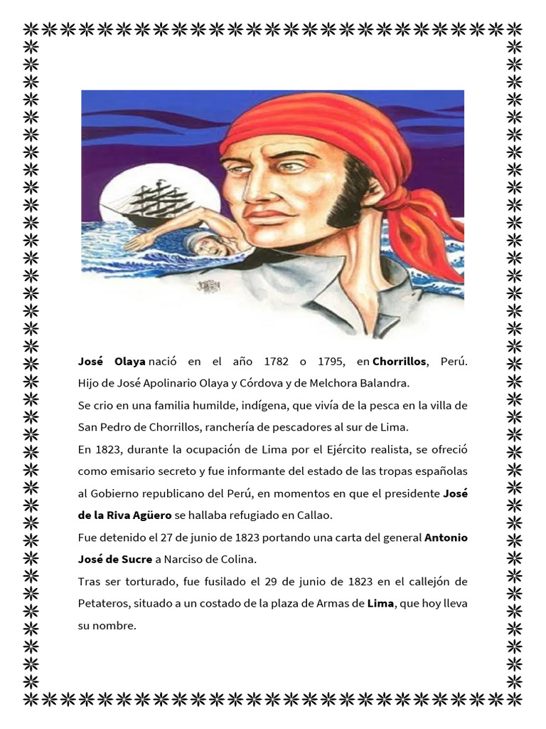 Biografía de José Olaya en Perú | PDF