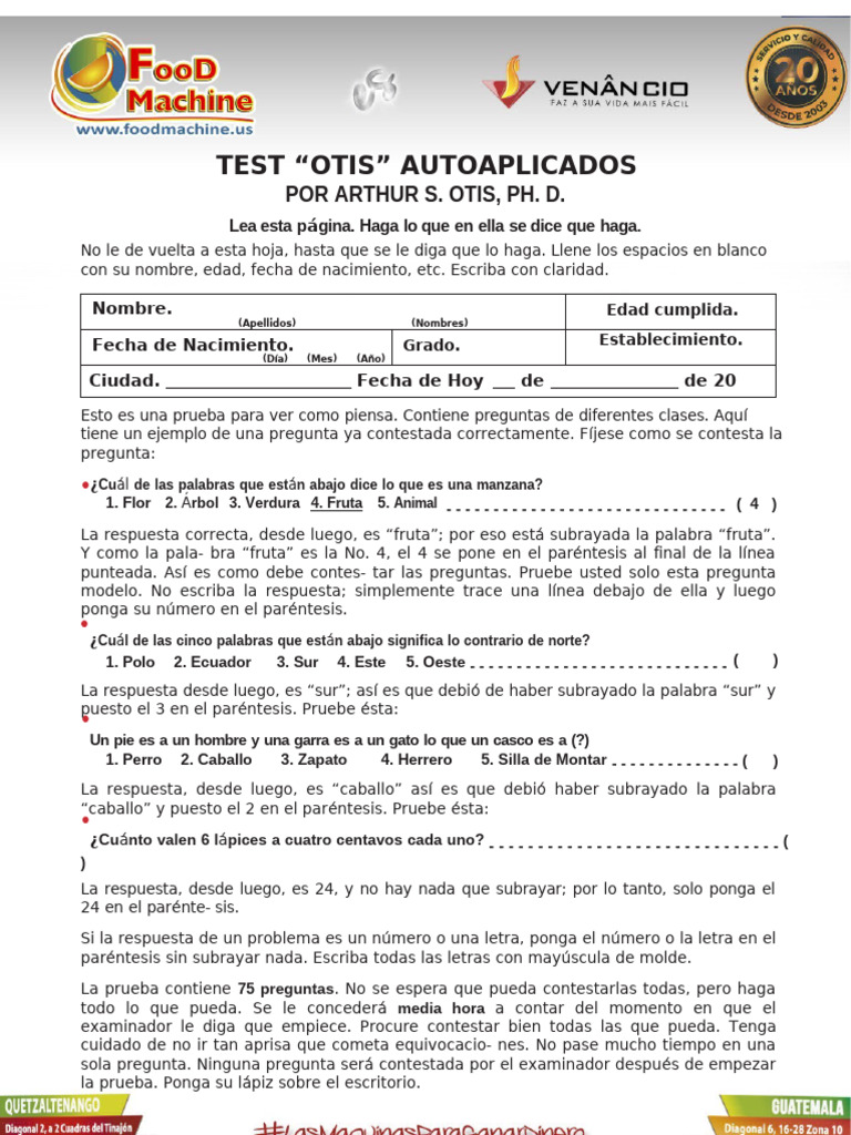 Test Otis | PDF