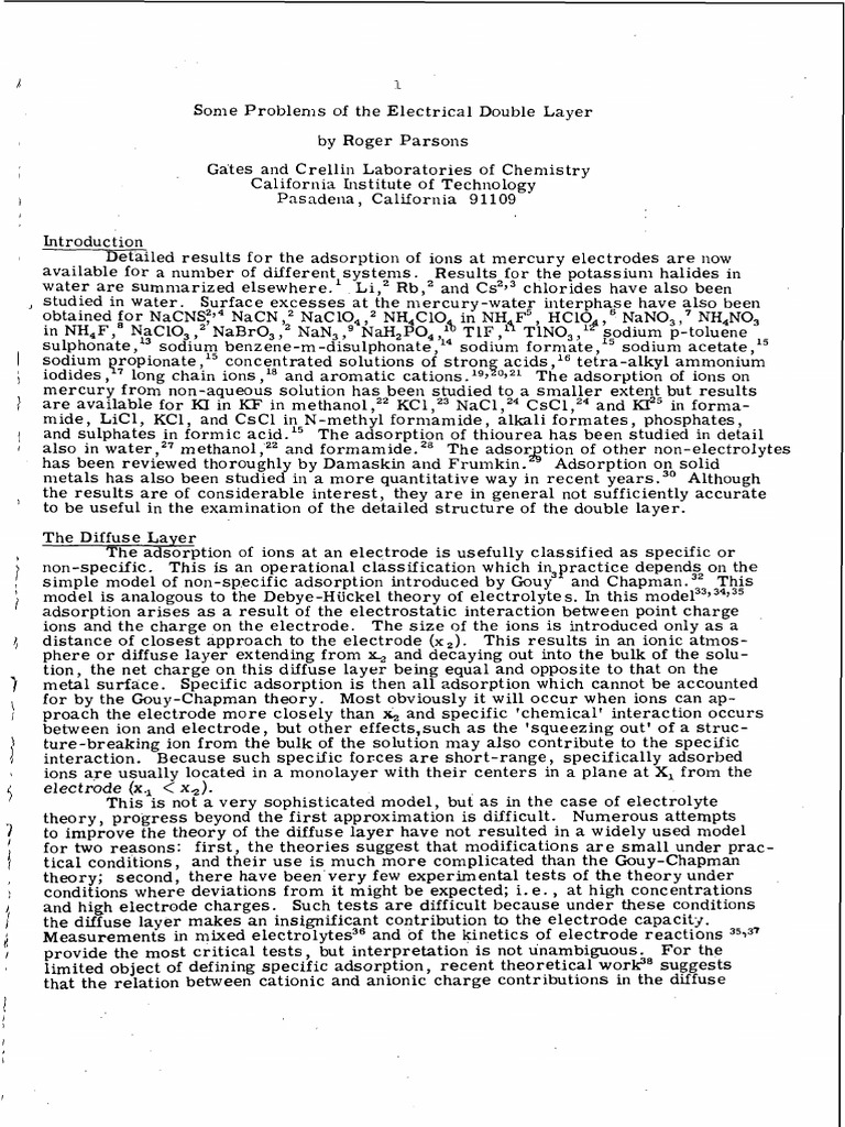 Electrical Double Layer Analysis | PDF | Electricity | Physical Chemistry