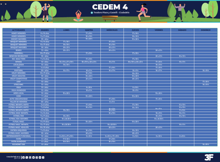 Actividades CEDEM 4 por Edades | PDF | Deportes