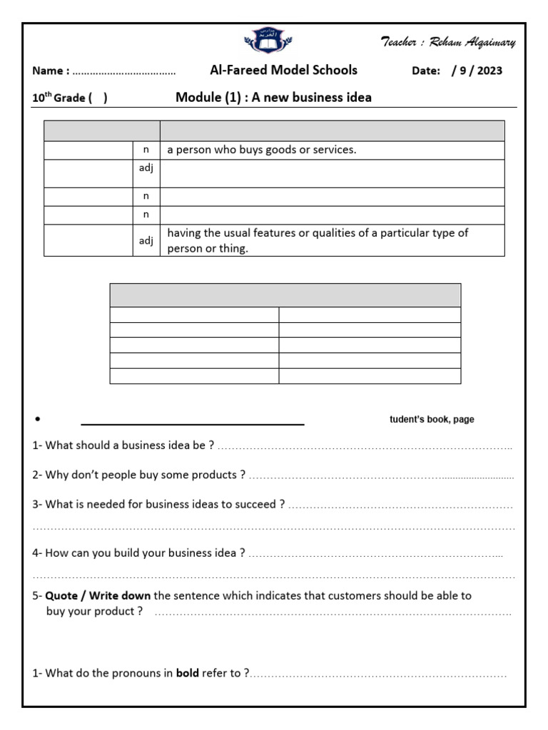 Module 1 10th Grade | PDF | Verb | Language Mechanics