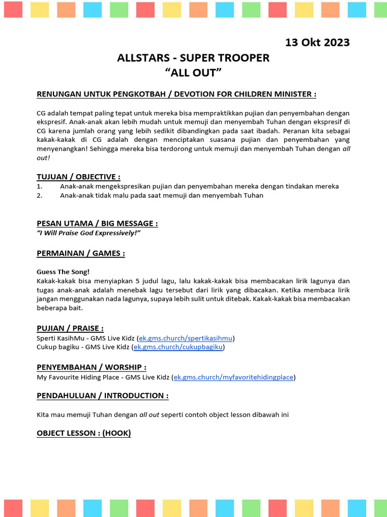 13 Okt 2024 - CGSM As ST - All Out | PDF