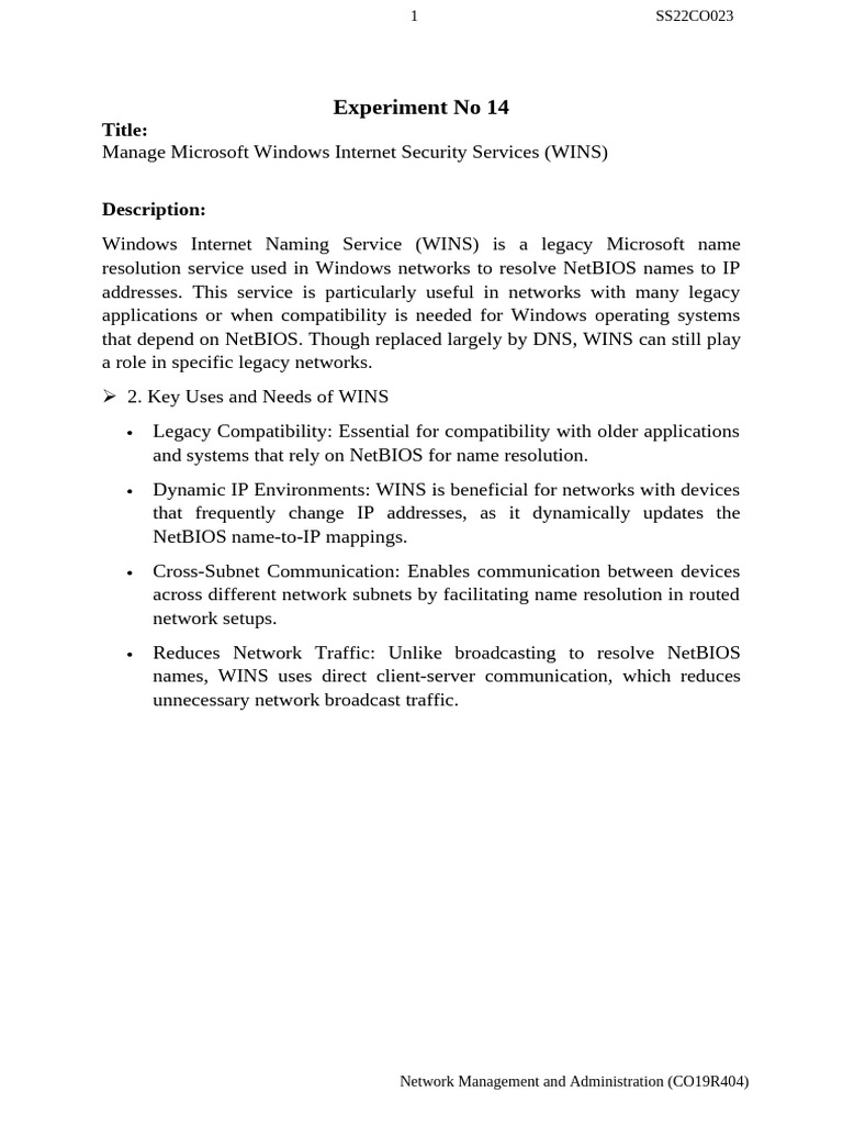 Exp 14 | PDF | Computer Network | Ip Address