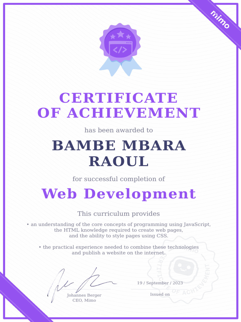 Mimo Certificates 50 | PDF