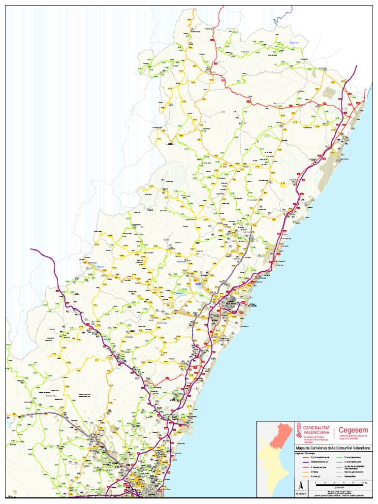 Mapa de Carreteras de La C Valenciana - 1norte | PDF