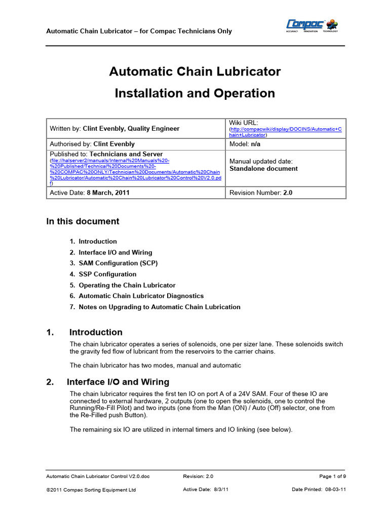 Automatic Chain Lubricator Control V2.0 | PDF | Computer Hardware ...