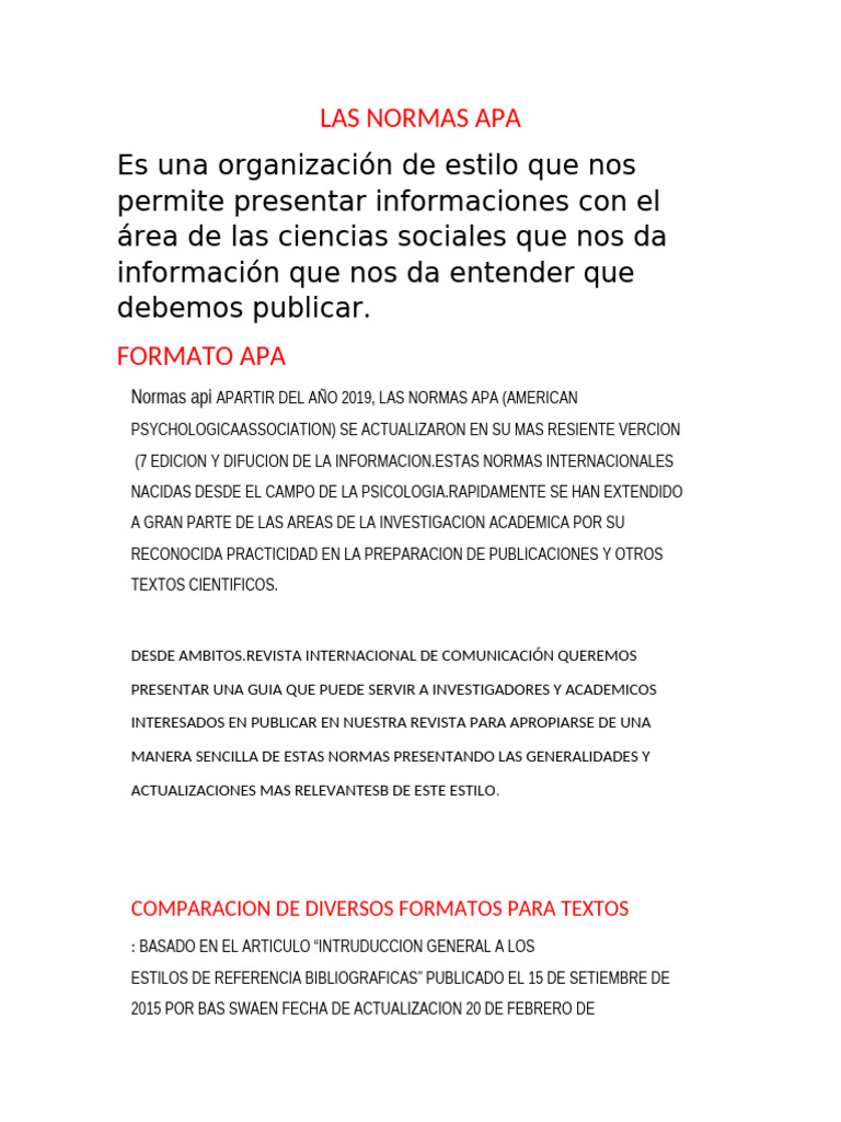 Las Normas Apa 1. | PDF