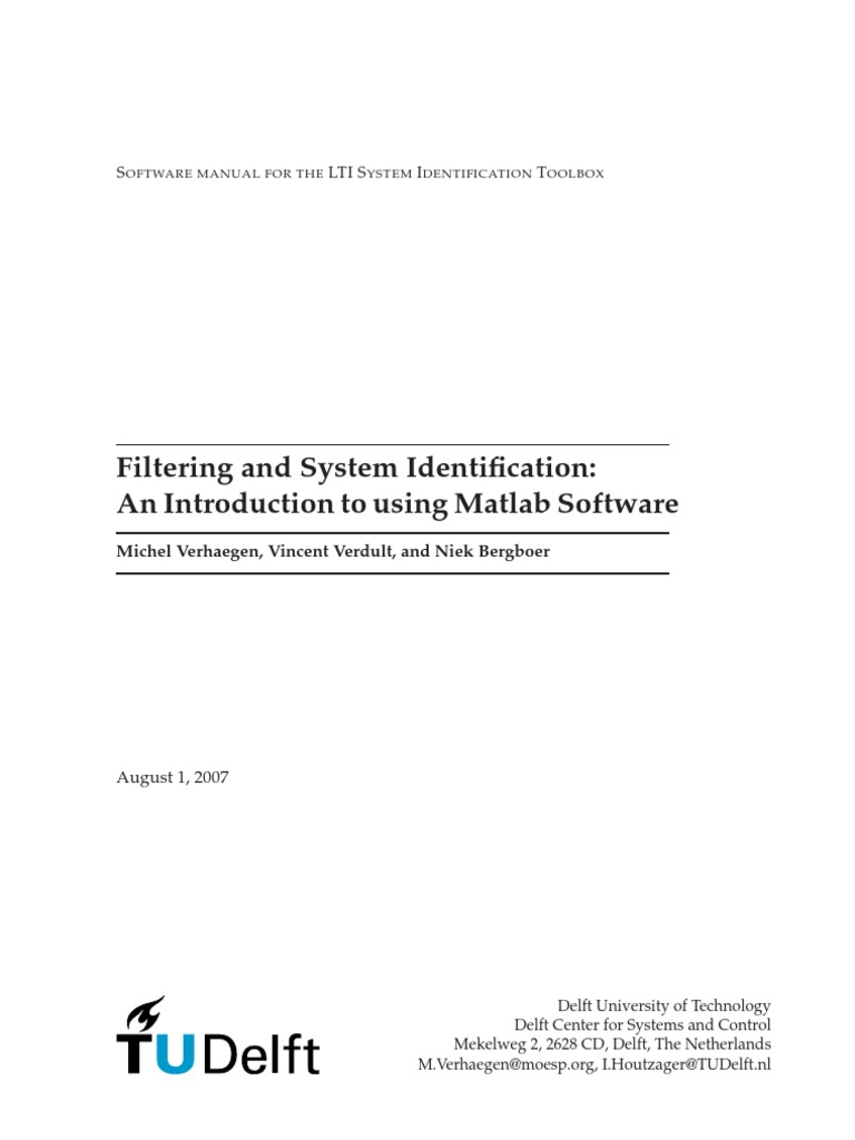 System Identification Matlab Download Grátis Pdf Areas Of Computer Science Algorithms 4466