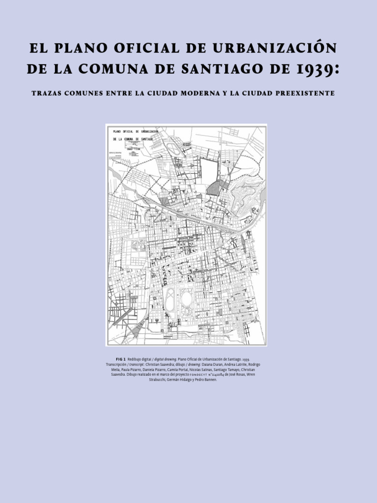 El Plano Oficial de Urbanización de La Comuna de Santiago de 1936 (Artículo) | PDF | Santiago ...