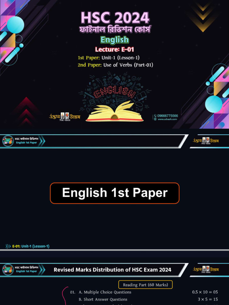 HSC Final Revision Class English-01 | PDF