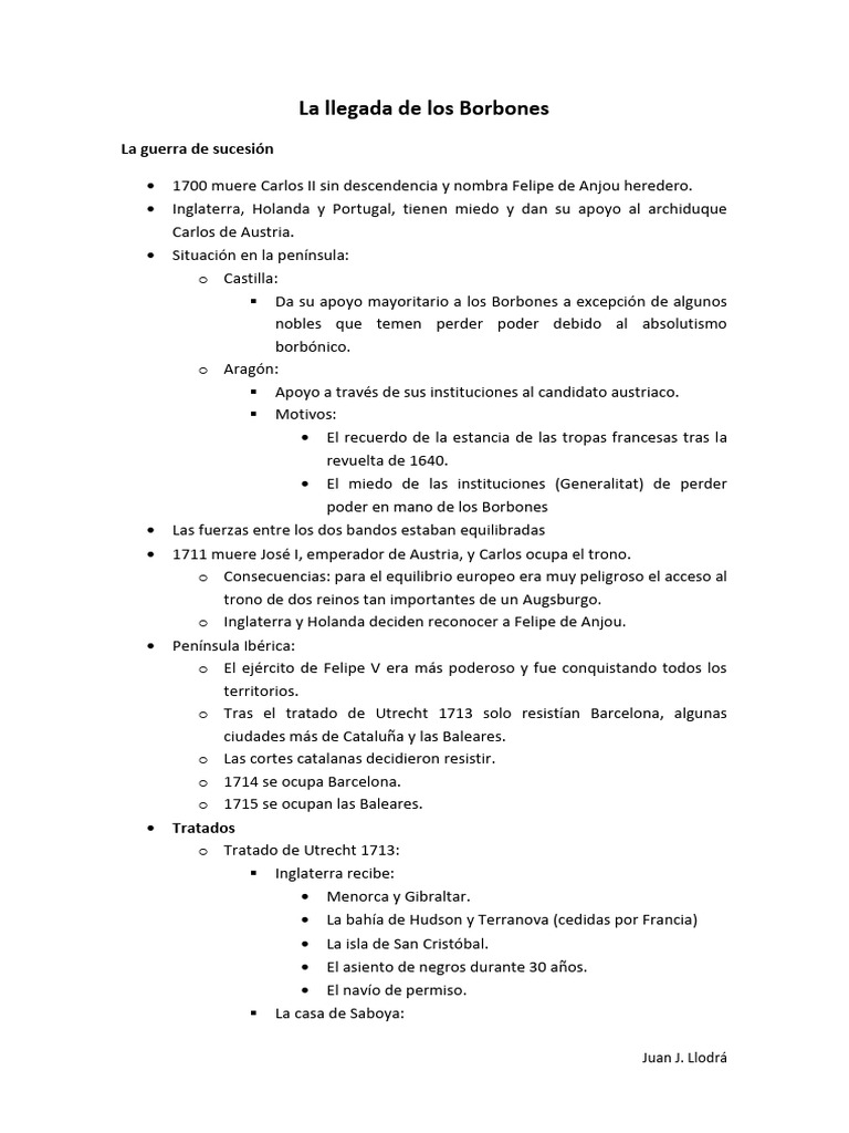 La Llegada de Los Borbones Con Anexos | PDF | Viajes y turismo | Historia