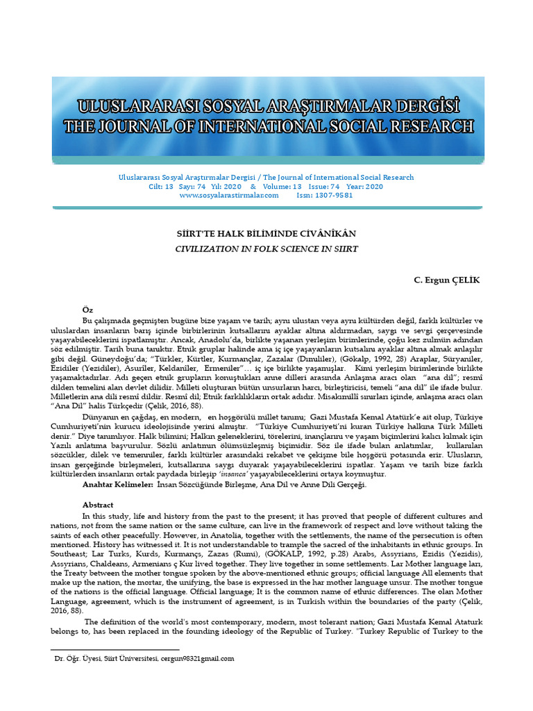 Civilization in Folk Science in Siirt | PDF