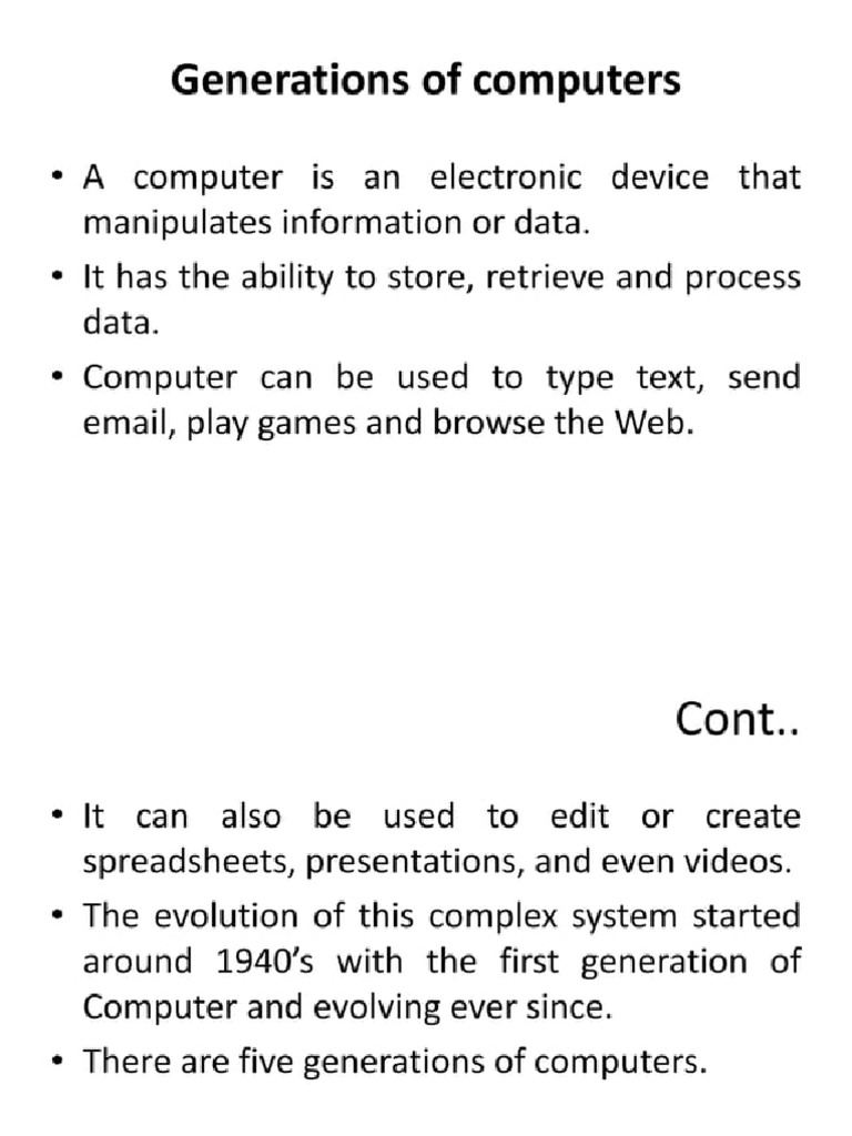 Generations of Computers | PDF