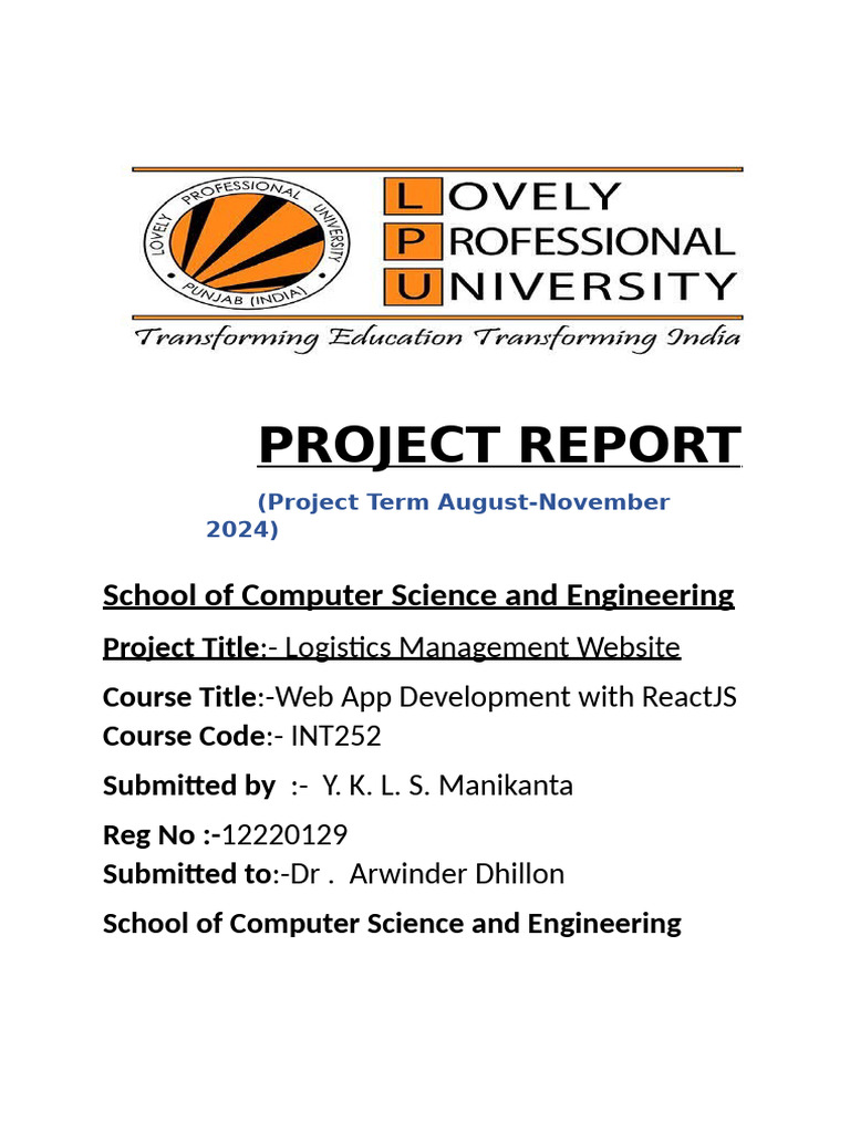 PROJECT REPORT final1 | PDF | Logistics | Analytics