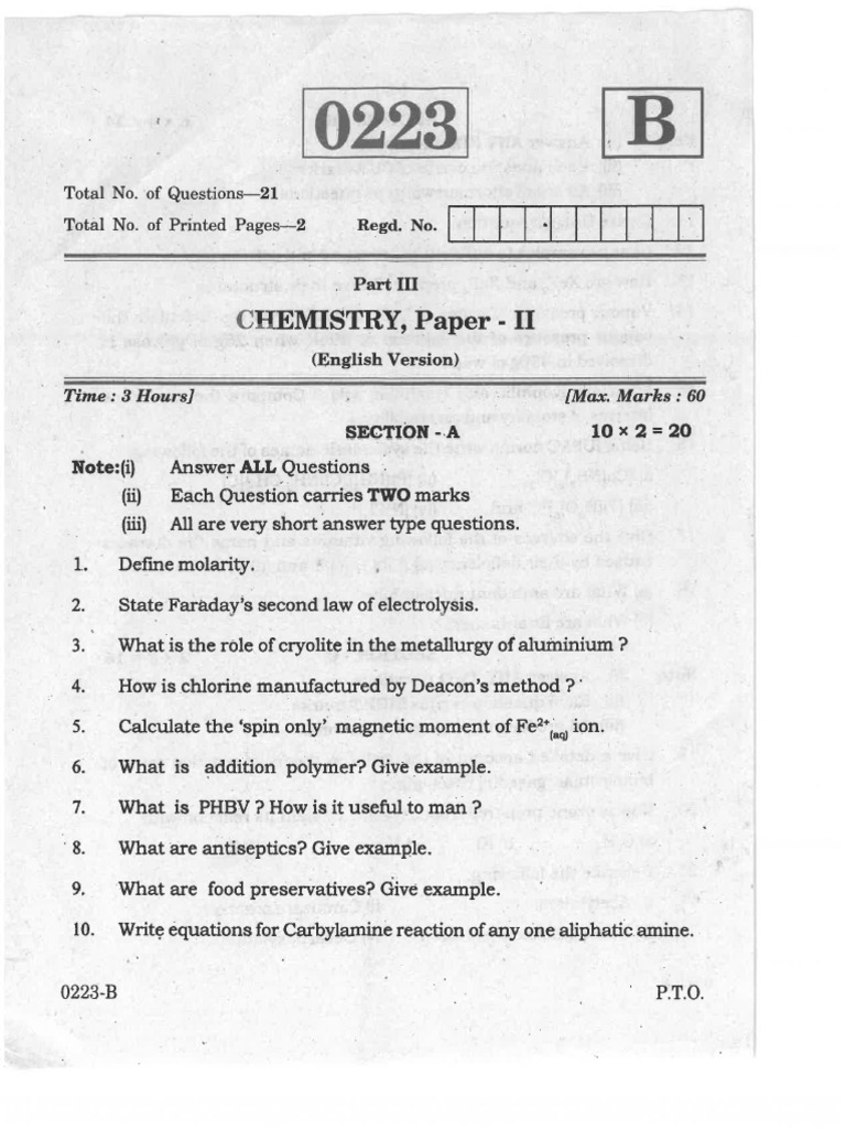 Chemsitry Ii | PDF