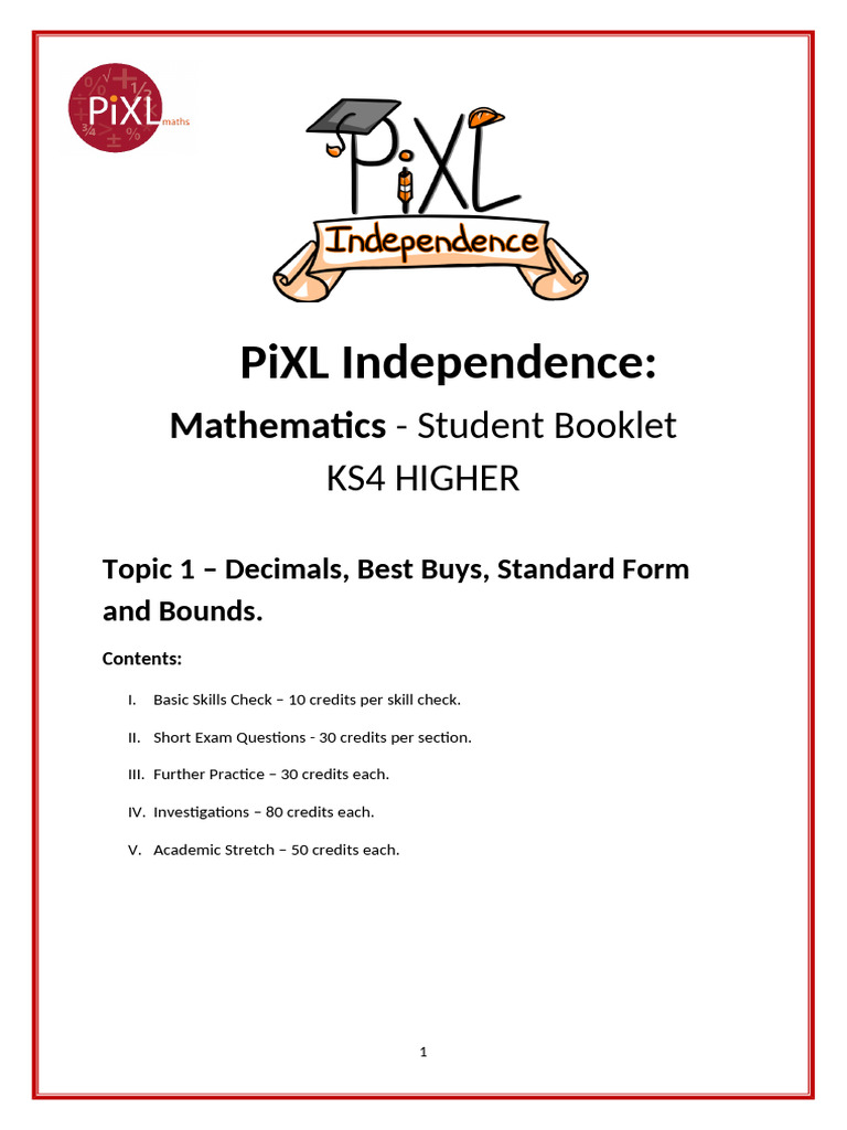 Maths - GCSE - Unit 1 Higher Student Booklet | PDF | Significant ...