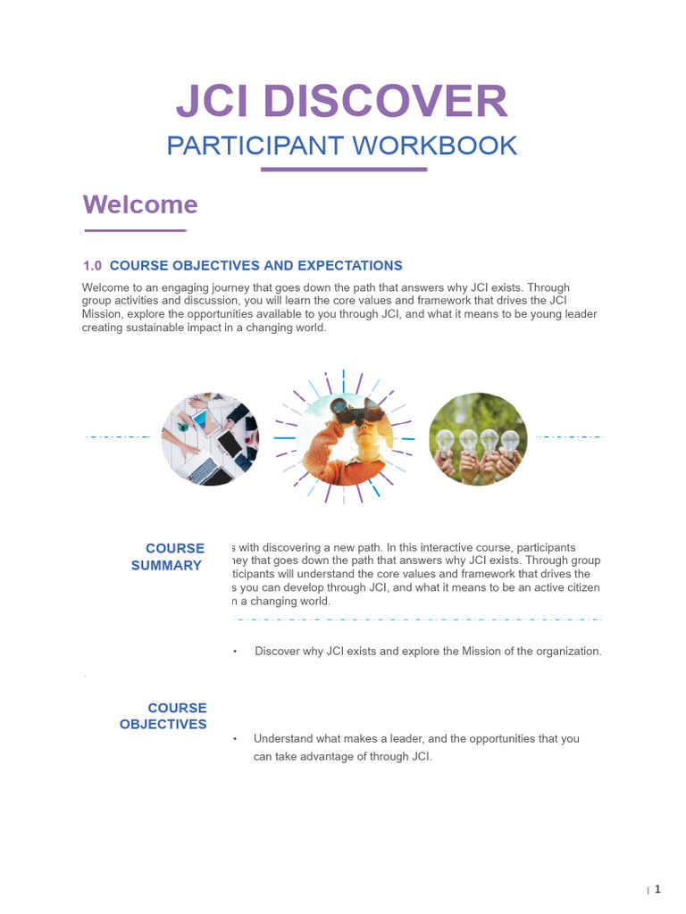 EDITED JCI Discover Workbook - Docx-2 | PDF | Goal