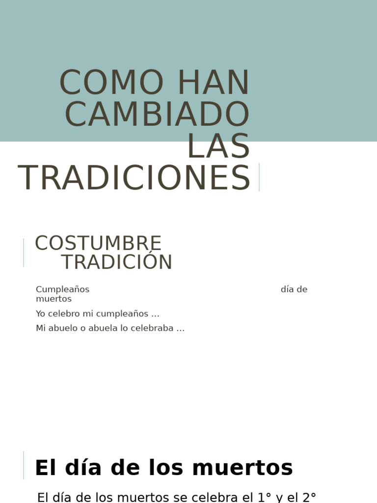 Como Han Cambiado Las Tradiciones | PDF