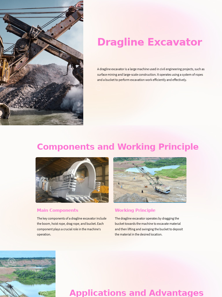 Introduction To Dragline Excavator | PDF | Mining | Engineering