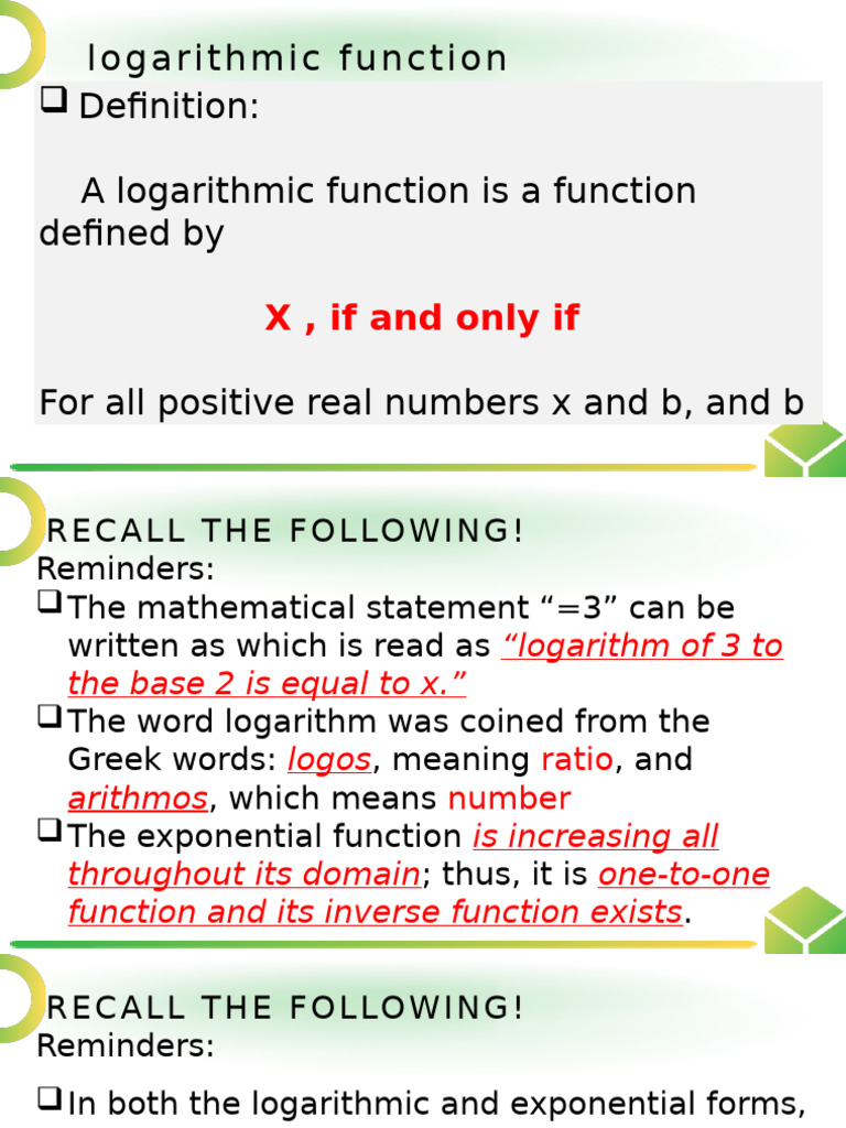 Chapter 5 Logarithmic Function | PDF | Function (Mathematics) | Logarithm