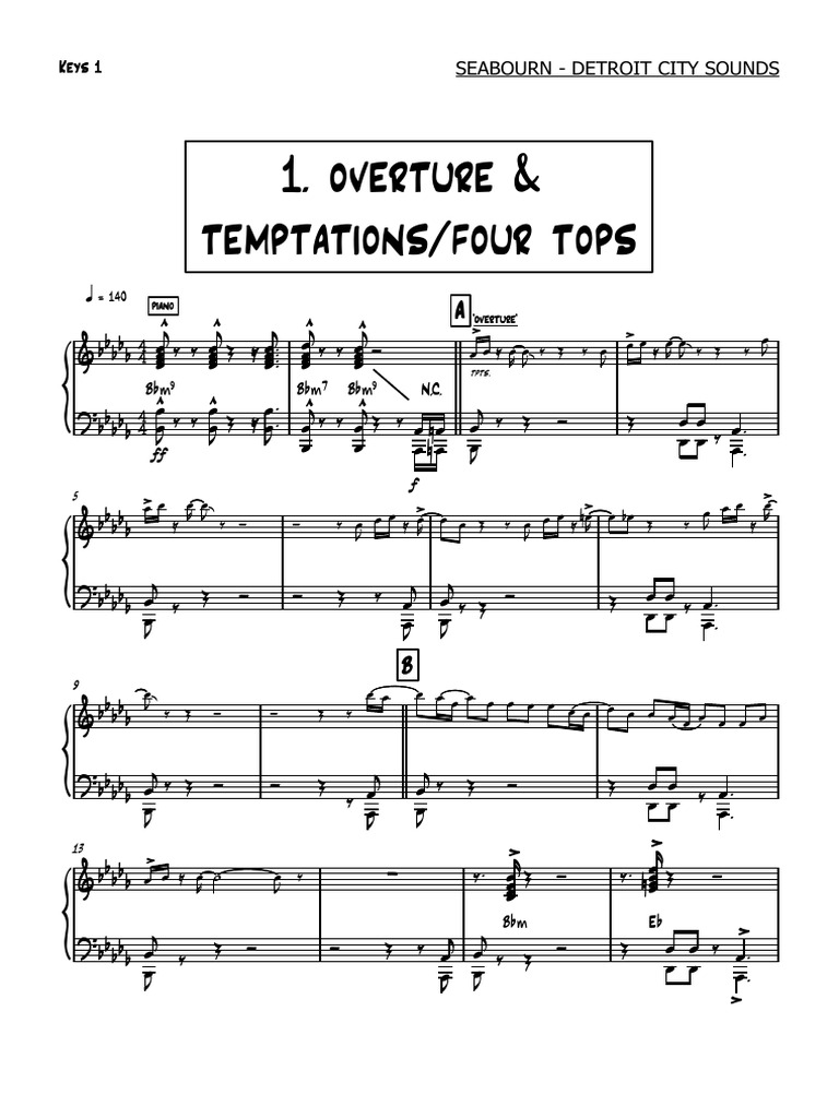 Overture & Temptations-Four Tops v2 - Keys 1 | PDF