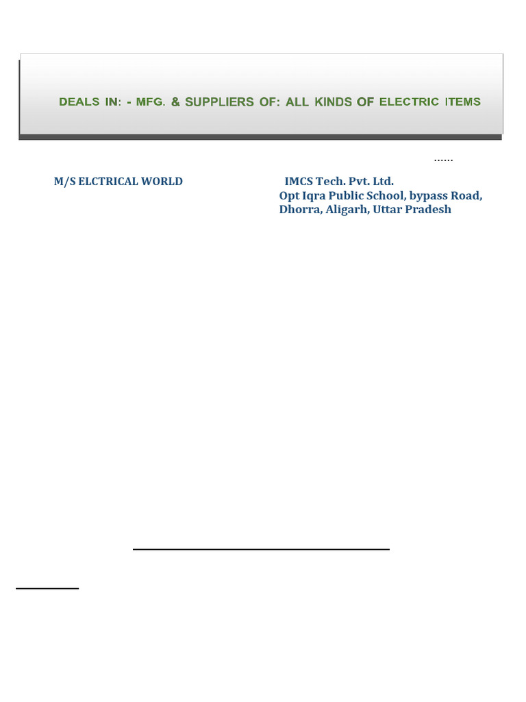 Elec Estimate 0802 | PDF | Power Supply | Power Engineering