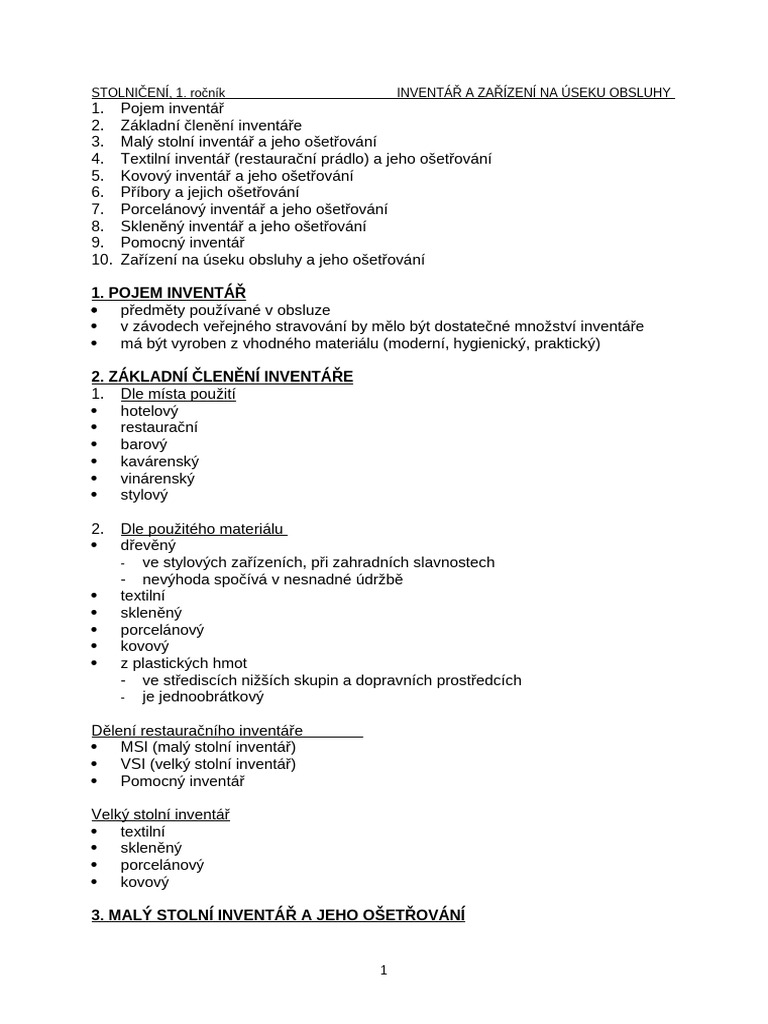 Inventar V Obsluze | PDF