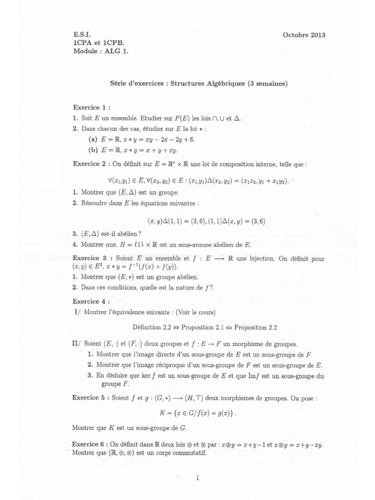 TD 2 Structure Algebrique | PDF
