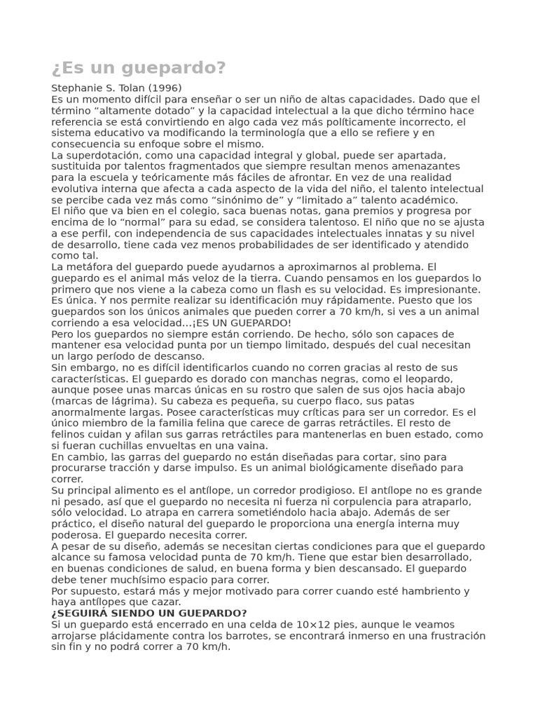 Es Un Guepardo | PDF | León | Felidae