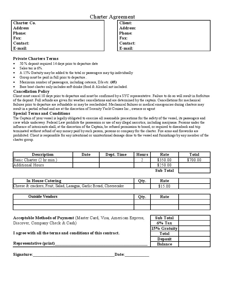 Yacht Contract | PDF