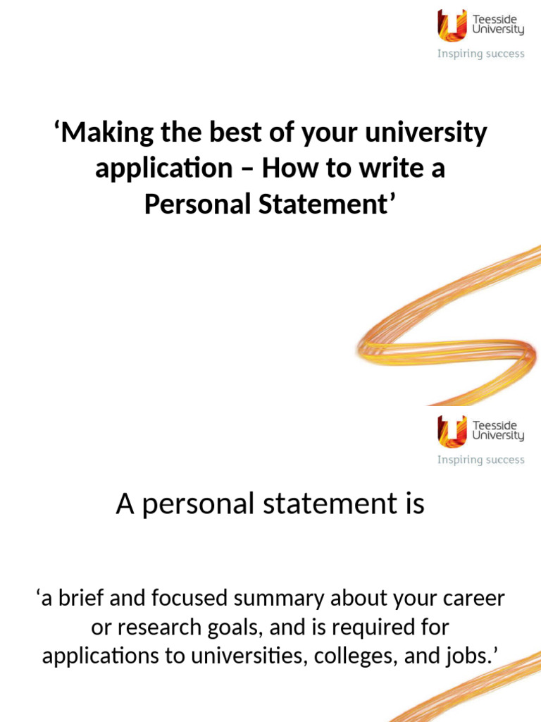 Crafting Your UEA Personal Statement | PDF